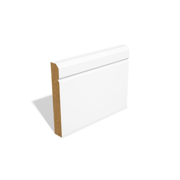 018 x 144 x 4400 mm MDF Primed V-Grooved & Chamfered Skirting FSC